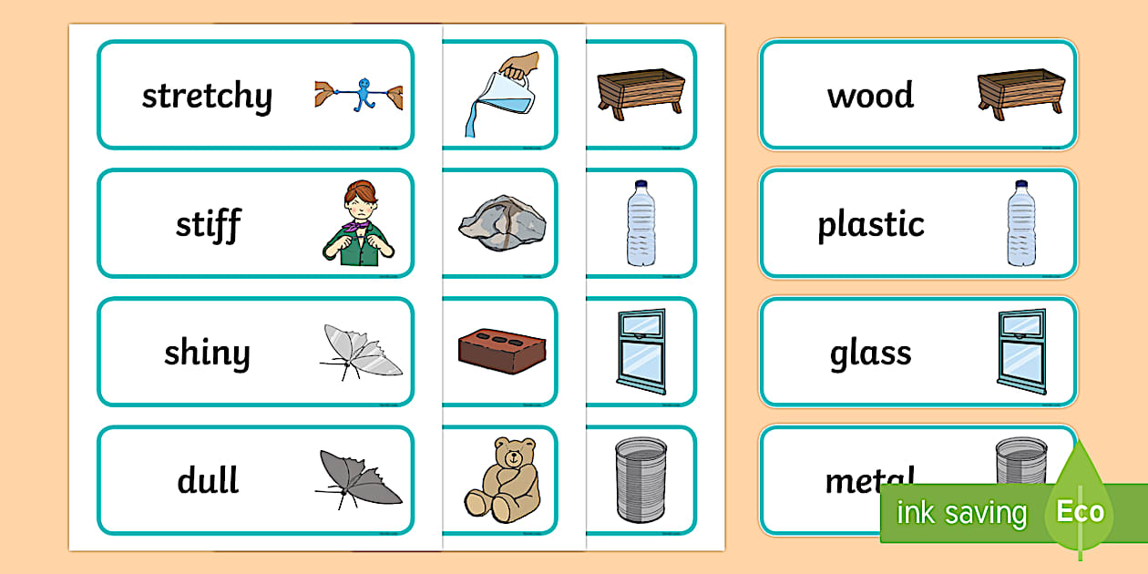 Everyday Materials Vocabulary KS1 Cards | Year 1 Science