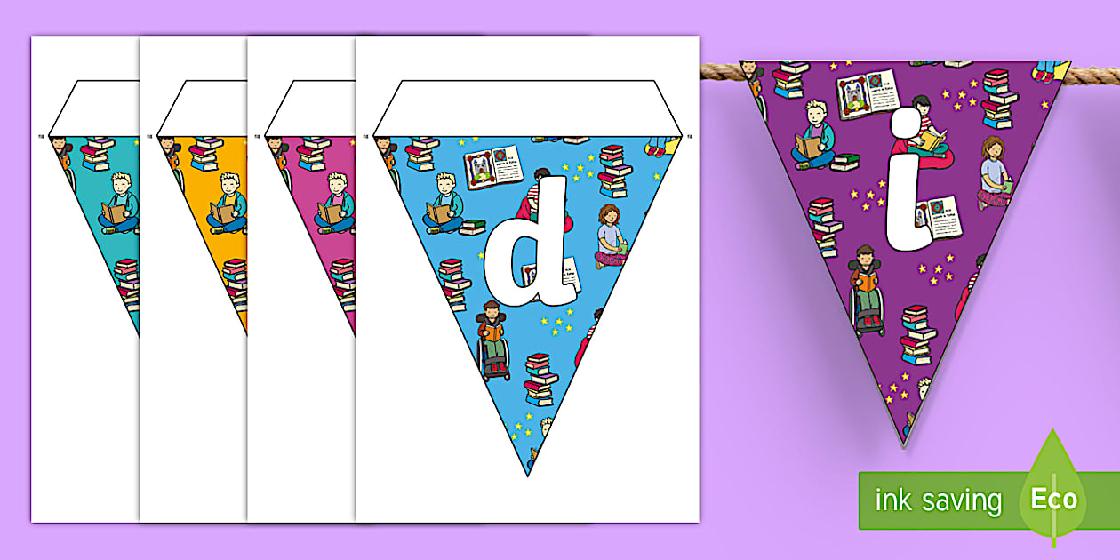 Editable Reading Corner Display Bunting (professor feito)