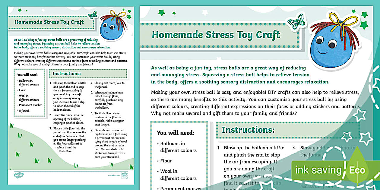 Homemade Stress Toy Craft (teacher made) - Twinkl