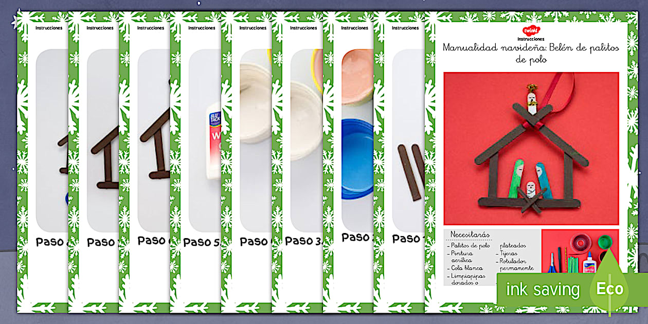 Manualidad navideña: Pesebre de palitos - Twinkl