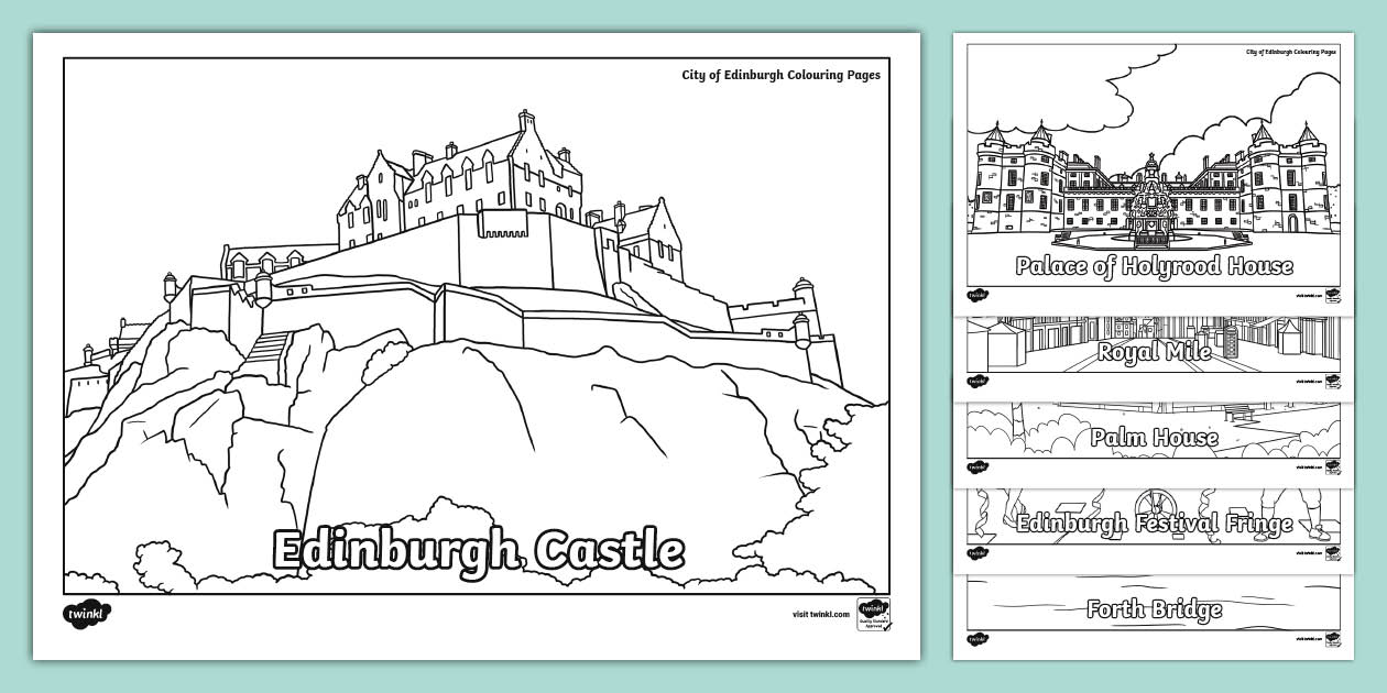 City of Edinburgh Colouring Pages (Teacher-Made) - Twinkl