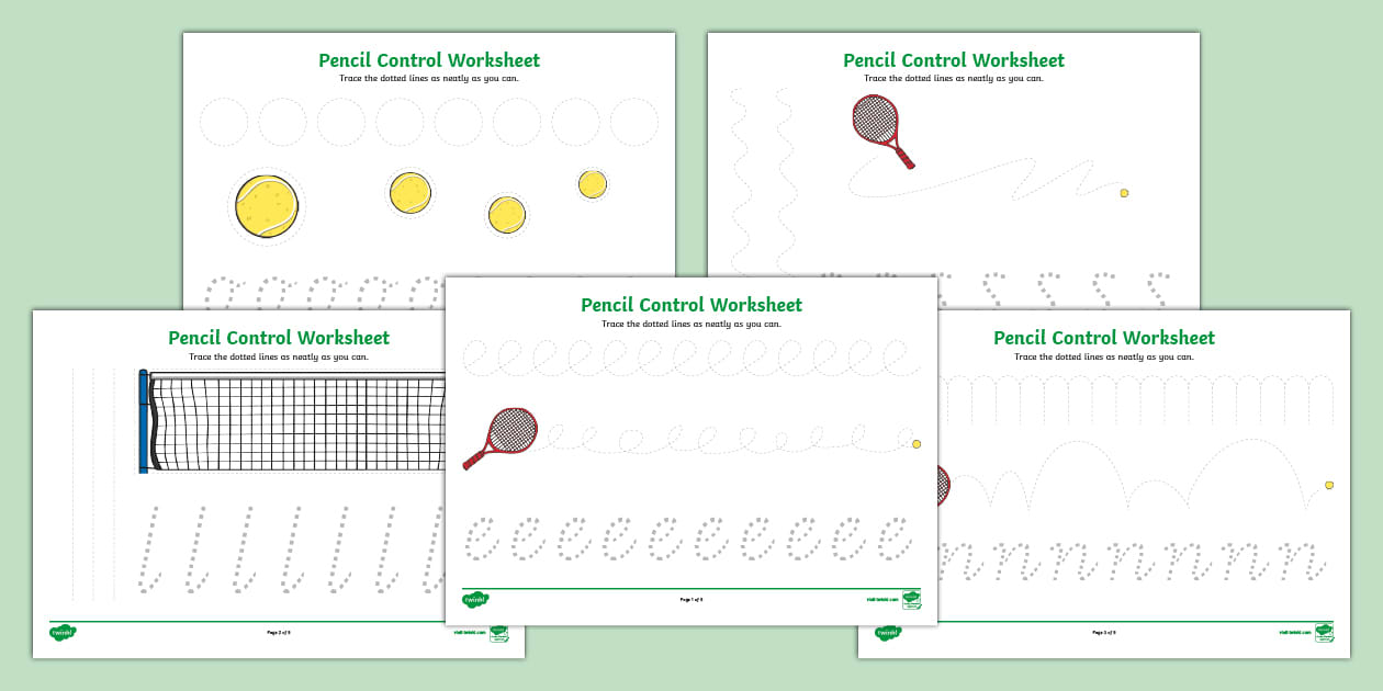 Wimbledon Themed Pencil Control Worksheets (teacher made)
