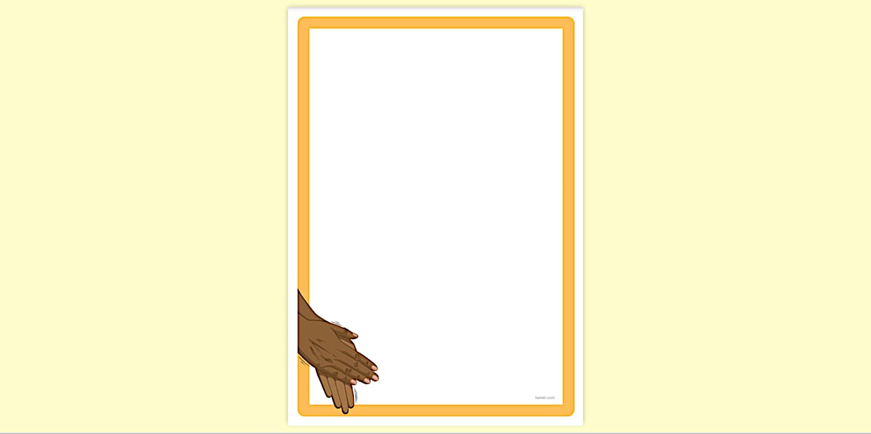 Simple Blank Hands Rubbing Together Friction Page Border