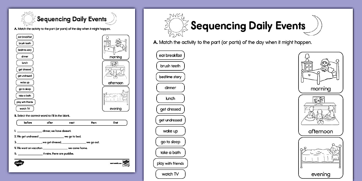 Sequence of Events Activity | Resource | Twinkl USA - Twinkl