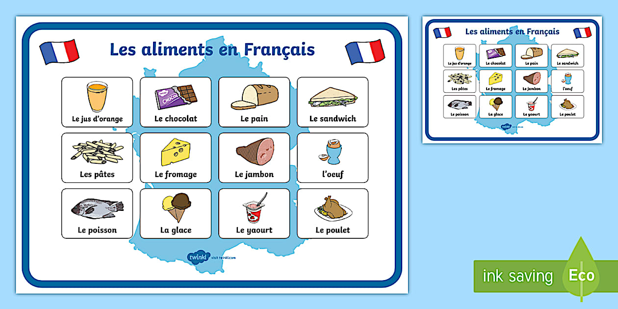 French Food Poster - Primary Resources (teacher made)