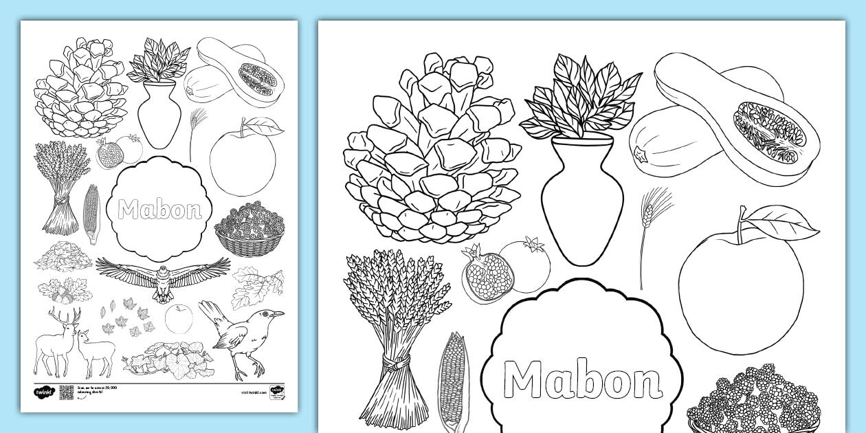 Mabon Doodles Colouring Sheet (teacher made) - Twinkl