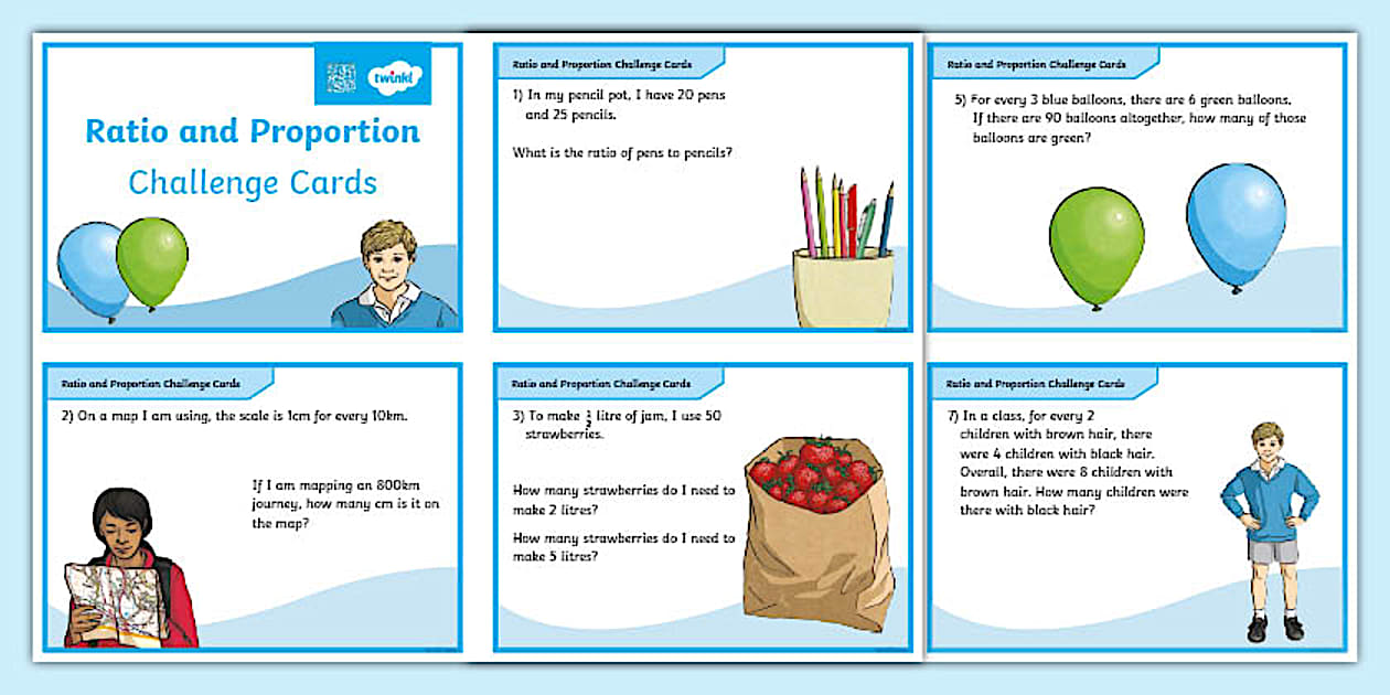Ratio and Proportion Maths Challenge Cards - Twinkl