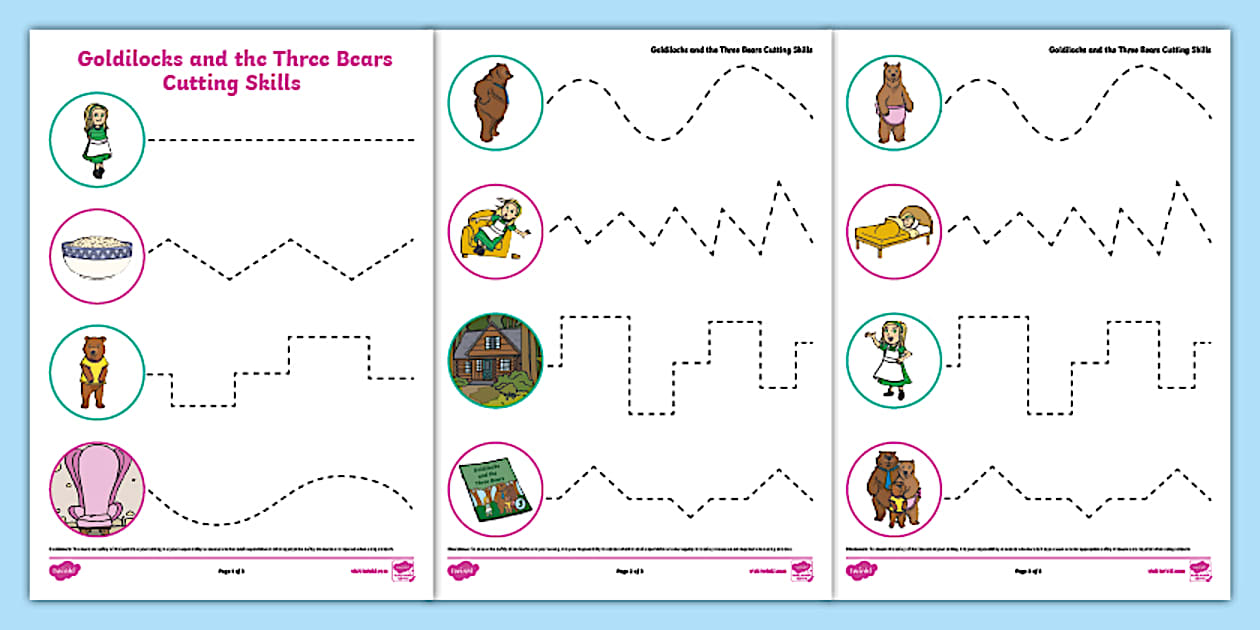 Goldilocks and the Three Bears Cutting Skills Activity
