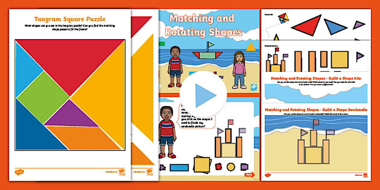 👉 Matching and Rotating Shapes Seaside Activities Pack