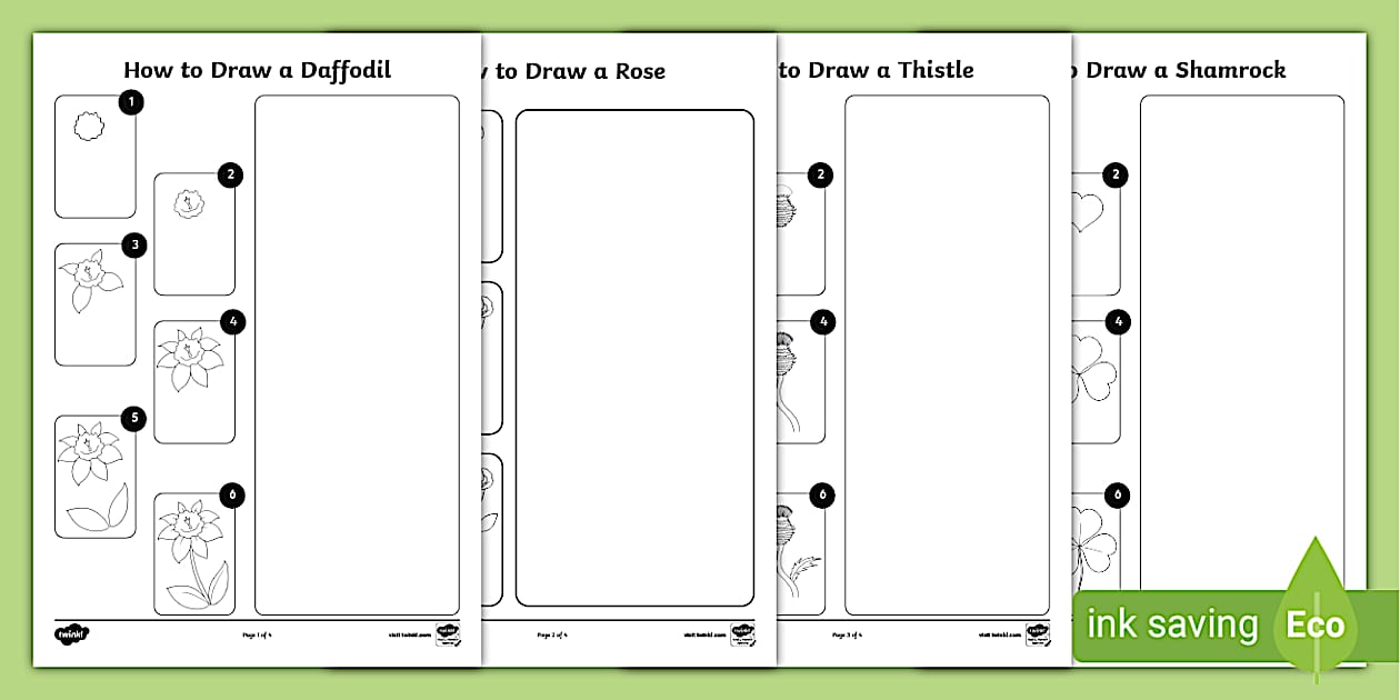 How to Draw the Flowers of the UK | Flower Drawing - Twinkl