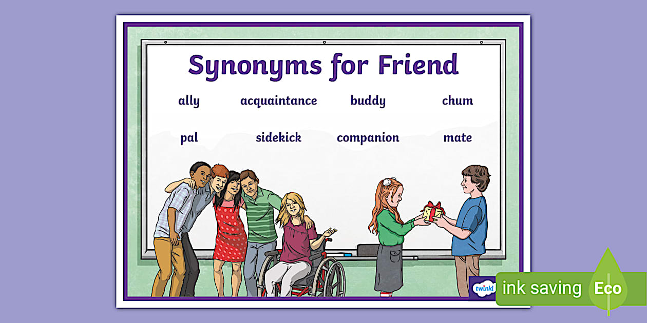 Another Word for Friend Word Mat (teacher made) - Twinkl