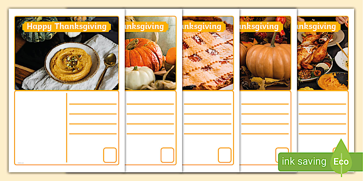 Editable Vintage Thanksgiving Postcards (teacher made)