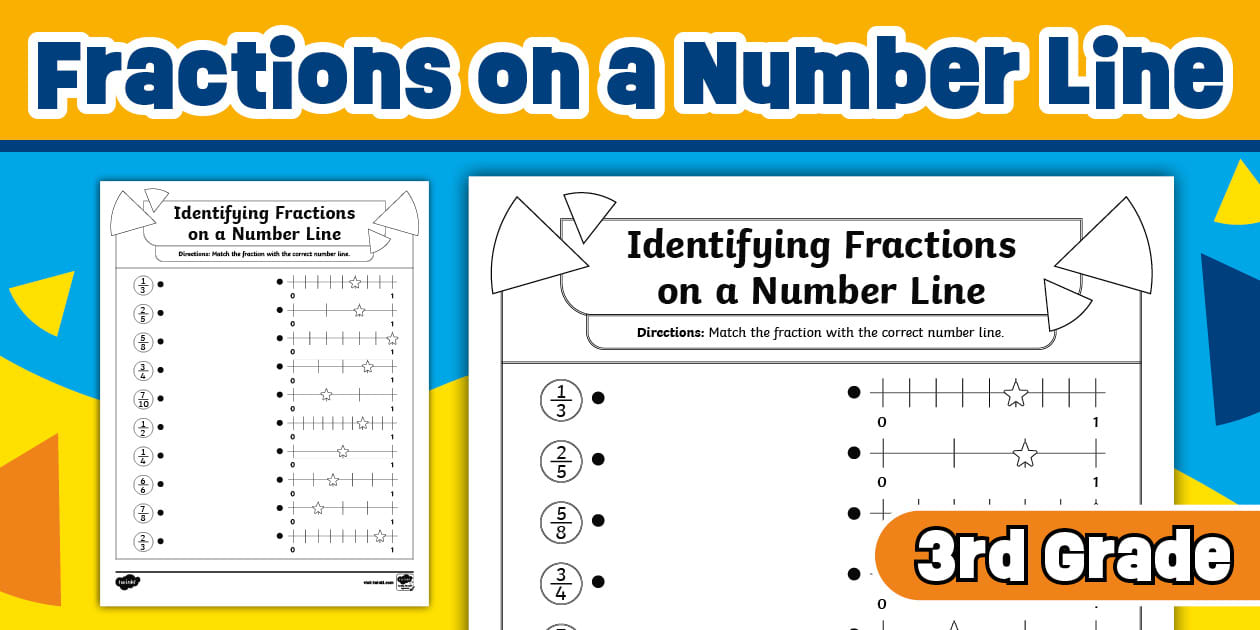 Third Grade Identifying Fractions on a Number Line Matching