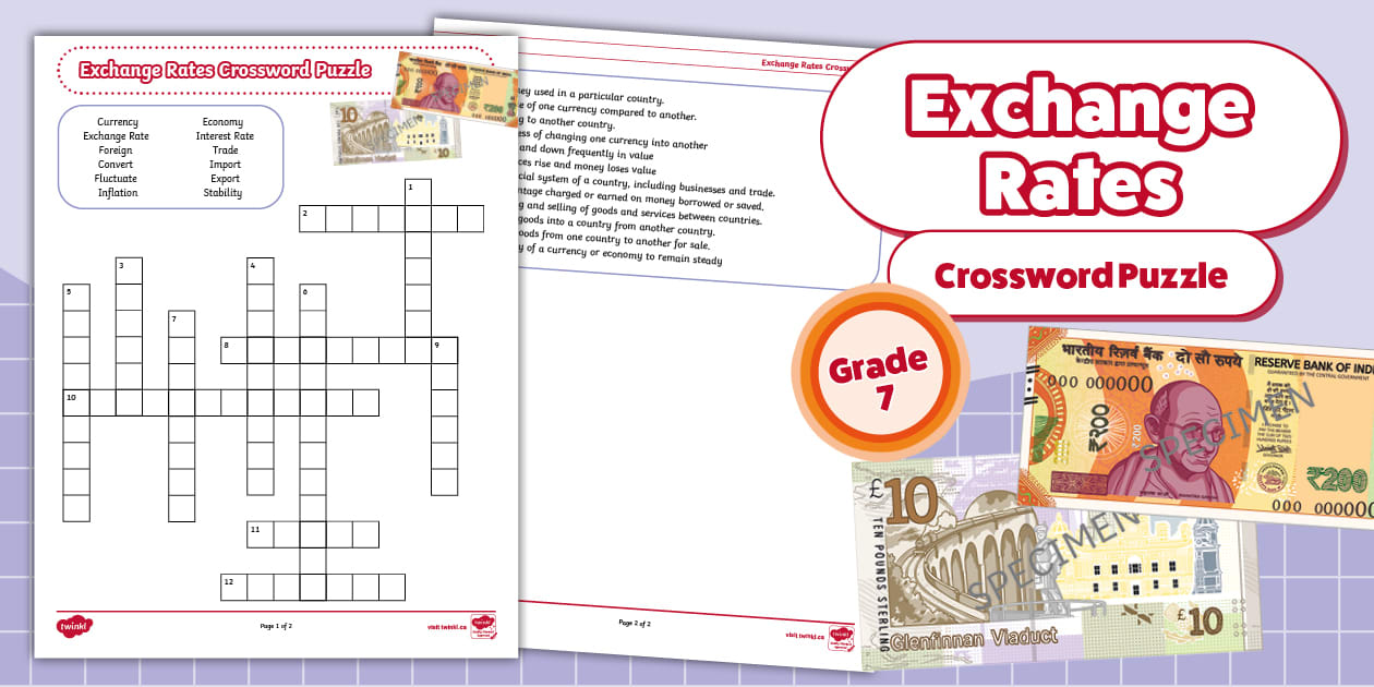 Exchange Rates Crossword Puzzle