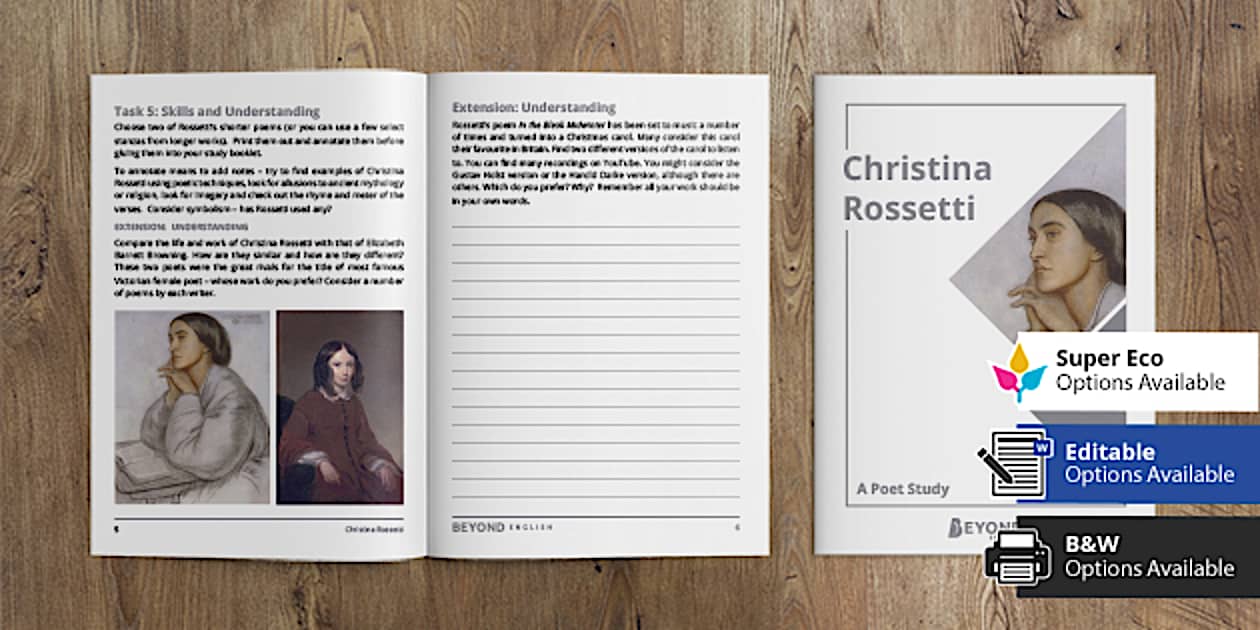 GCSE Poetry Christina Rossetti Poet Study Pack - Twinkl