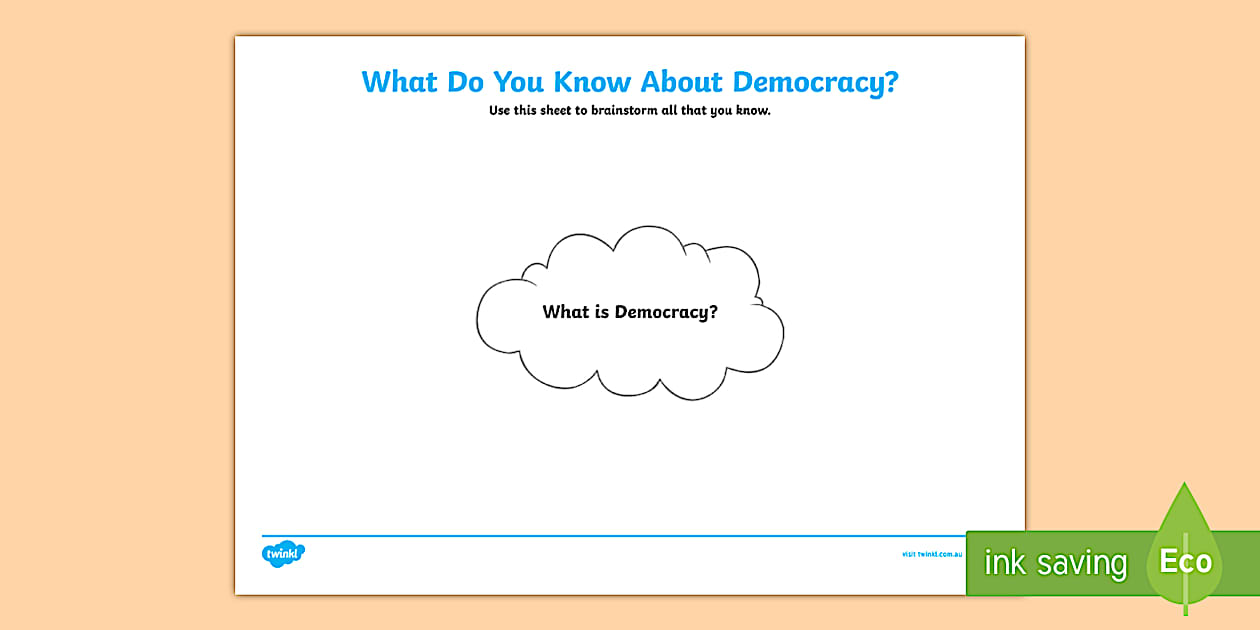 What is Democracy? Brainstorm Worksheet (teacher made)