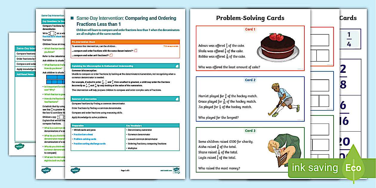 👉 Y5 Maths Intervention: Compare and Order Fractions Less than 1