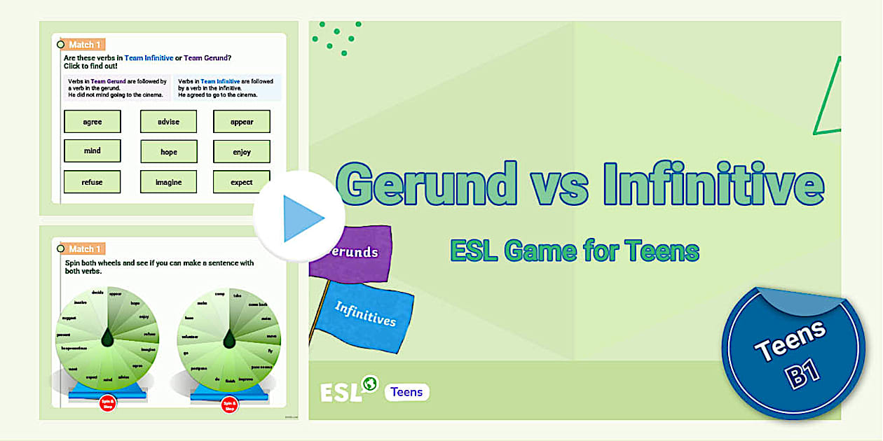 ESL Gerund vs Infinitive Practice with Twinkl (teacher made)