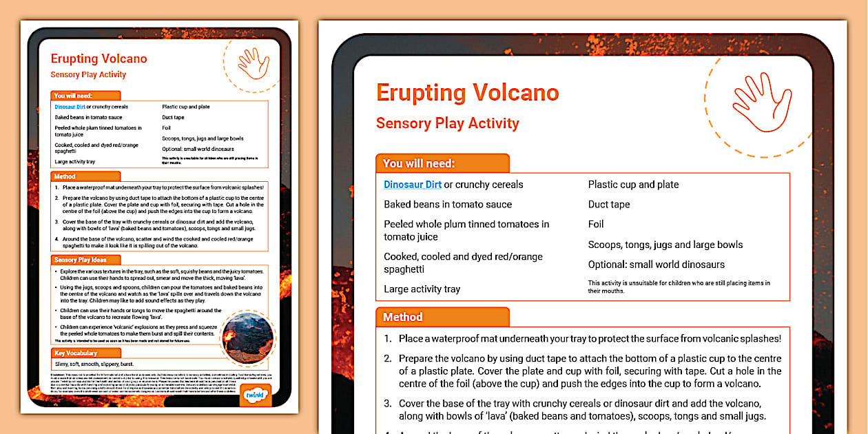 Erupting Volcano Sensory Play Activity | Toddlers | Twinkl