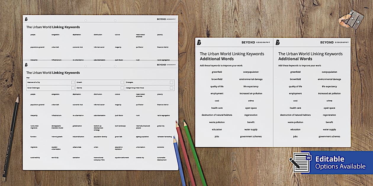 GCSE Linking Keywords: The Urban World Activity | Geography