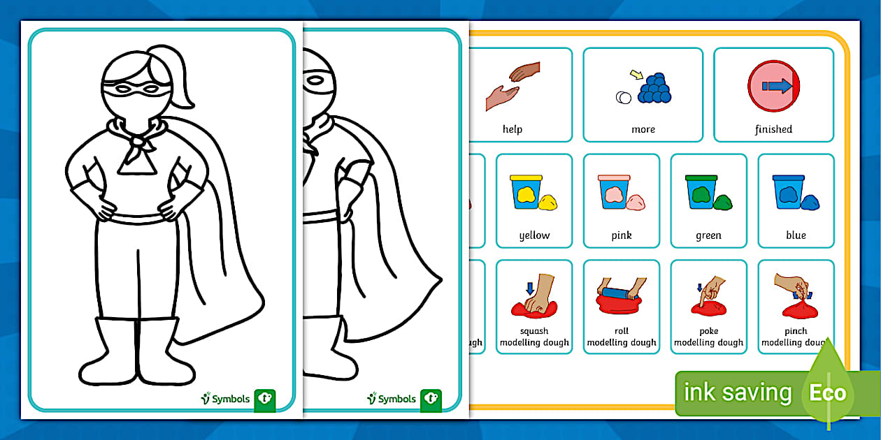 Twinkl Symbols: Superhero Modelling Dough Mat (Teacher-Made)