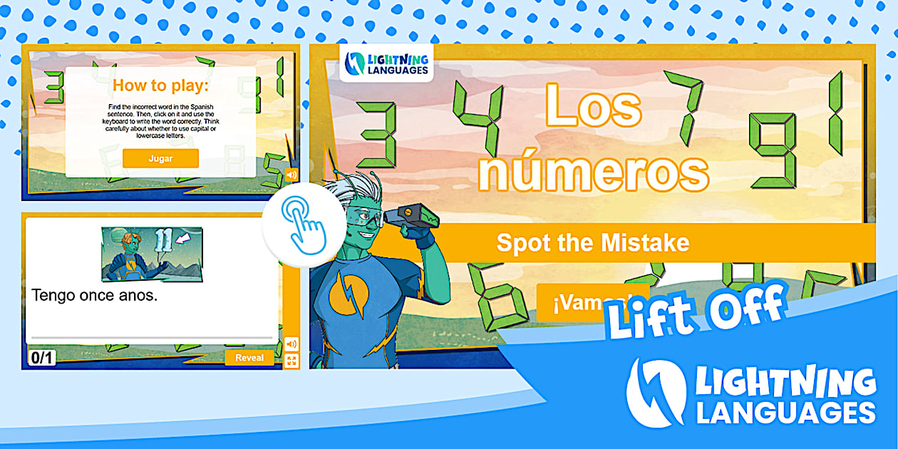👉 Lightning Languages | Spanish Numbers Interactive Spot the Mistake ...