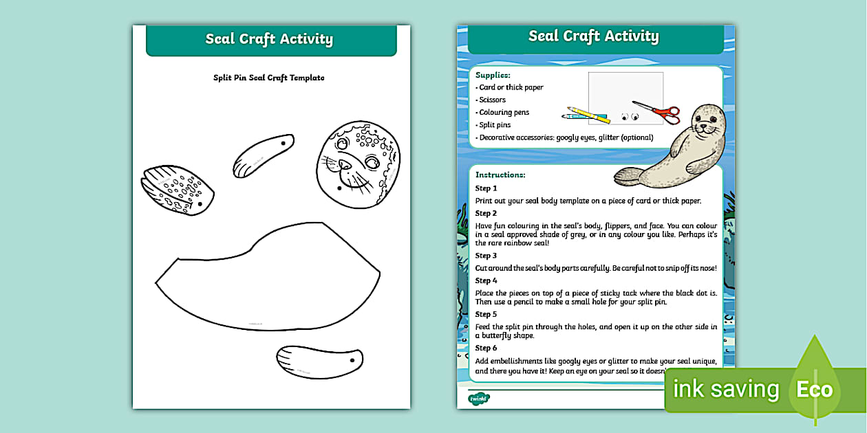 Split Pin Seal Craft Activity –Twinkl Resources - Twinkl