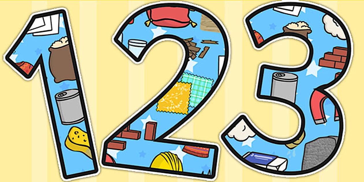 Materials Themed Display Numbers - Twinkl