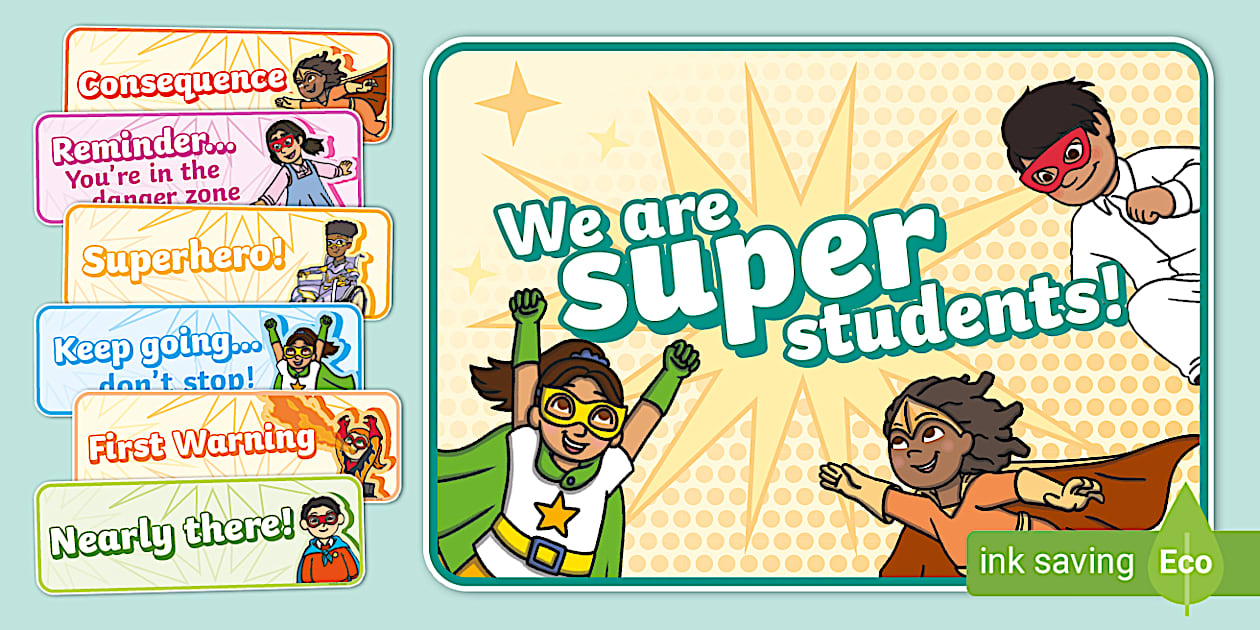 Superhero Behaviour Display Chart - Twinkl