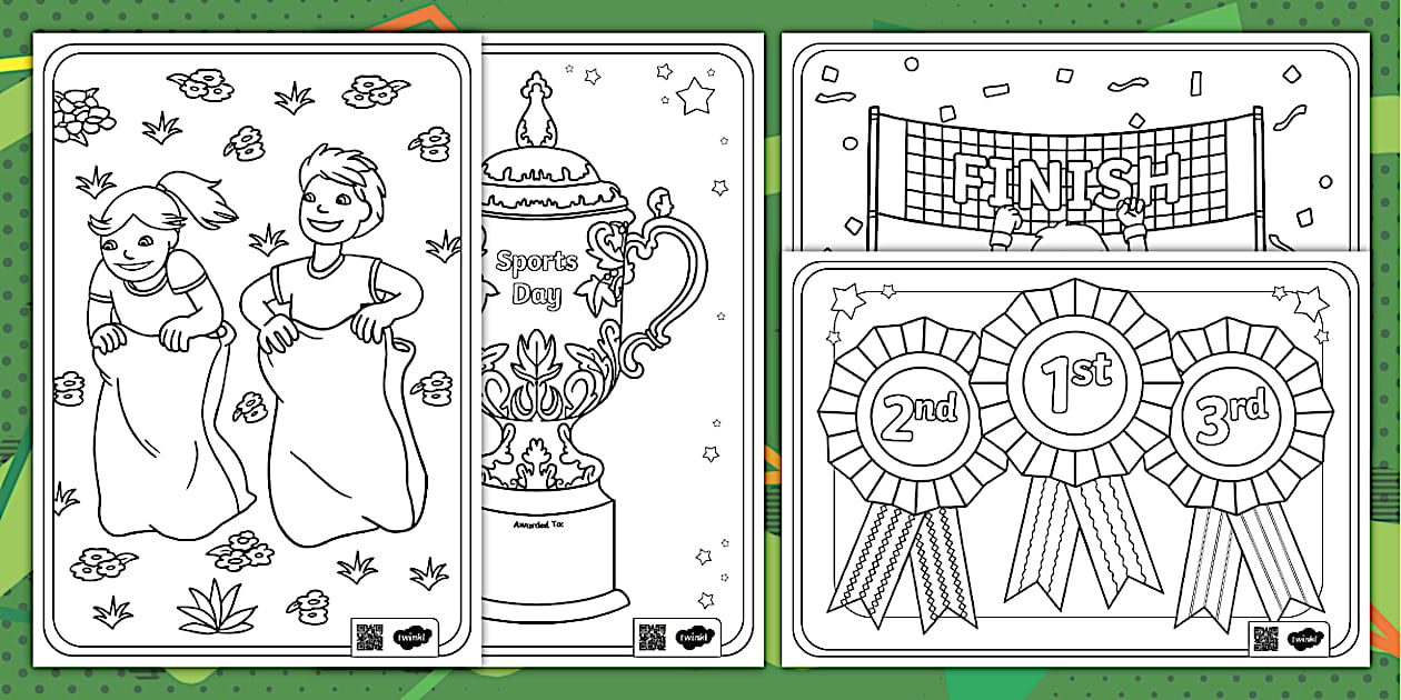 Sports Day Colouring Pages - Mindfulness Activity - Twinkl