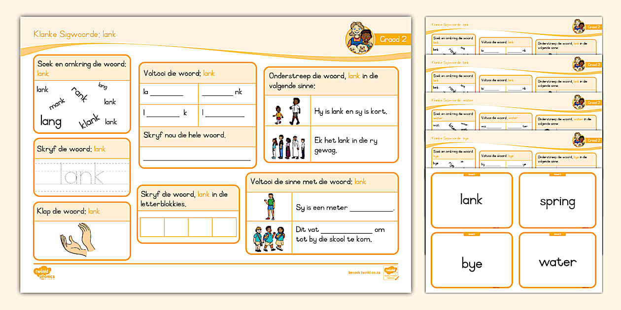 Graad 2 Klanke Sigwoorde sw- (teacher made) - Twinkl
