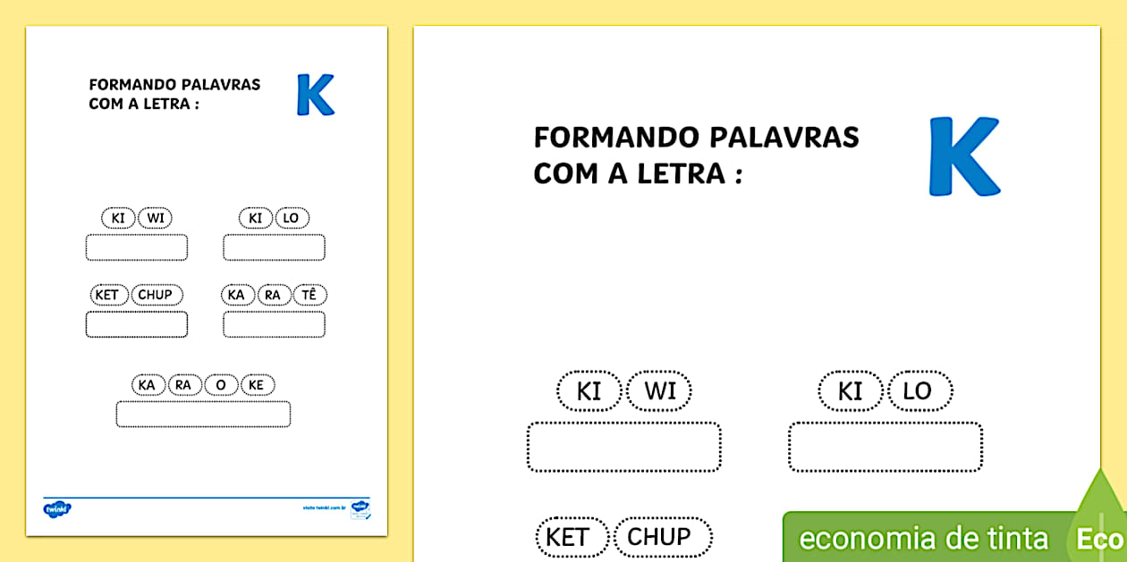 Desenvolvendo a Consciência fonológica - Formando Palavras com a letra 'K'.