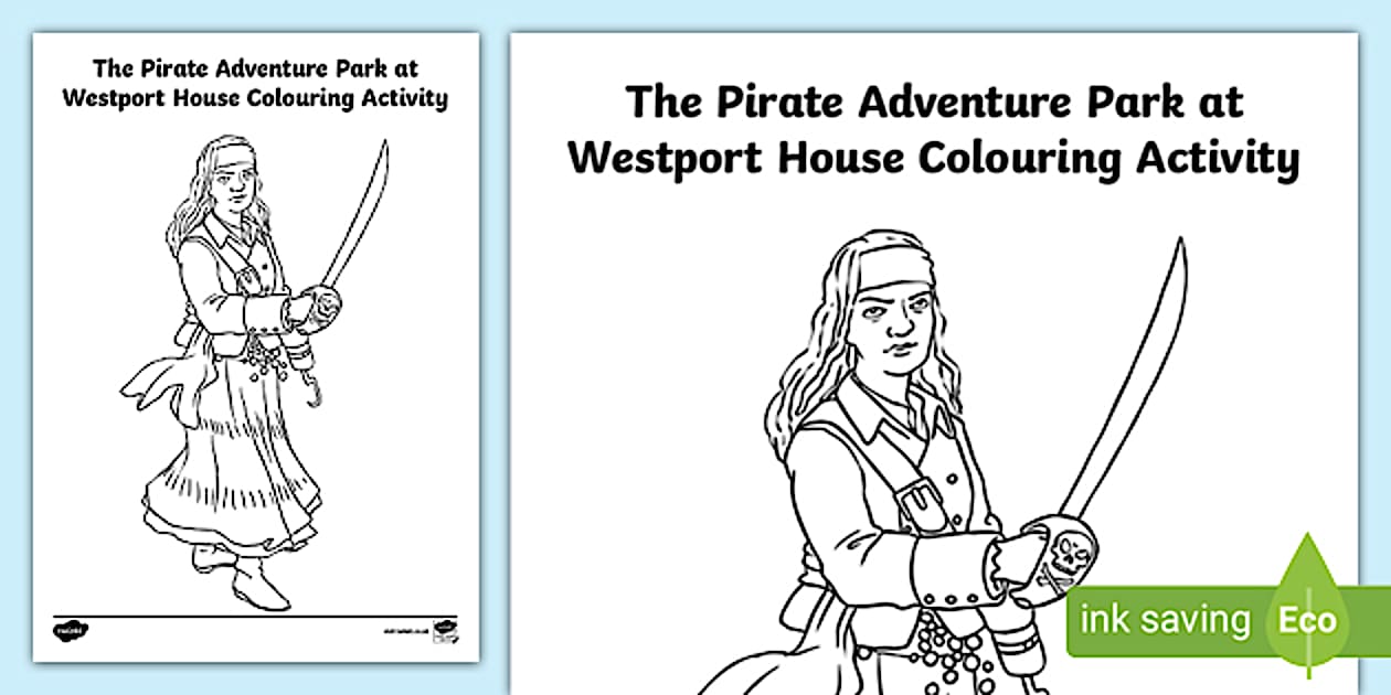 Pirate Adventure Park Colouring Page for Children | Twinkl