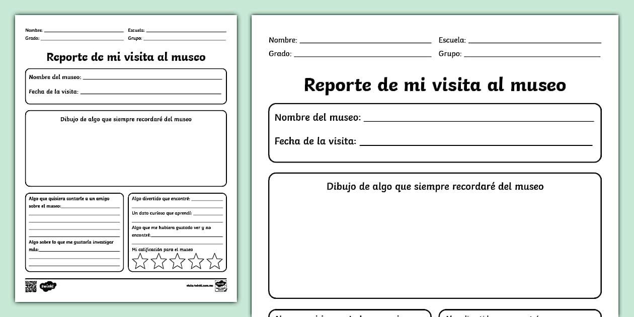 Reporte de visita al museo (teacher made) - Twinkl