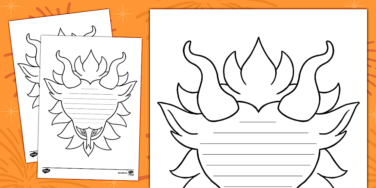 Chinese Dragon Writing Template (teacher made) - Twinkl
