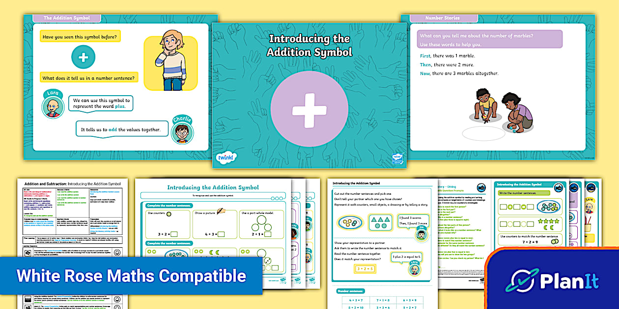 Y1 Introducing the Addition Symbol PlanIt Maths Lesson 4
