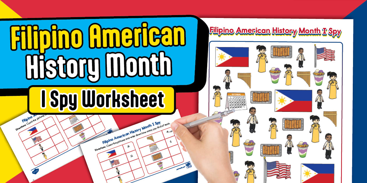 Filipino American History Month I Spy Worksheet