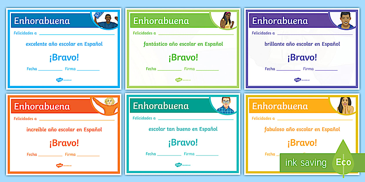 nd-of-Year Good Year Award Certificates Spanish - Twinkl