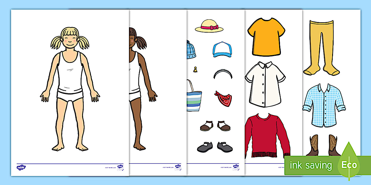 Actividad para recortar con el tema de la ropa - Twinkl