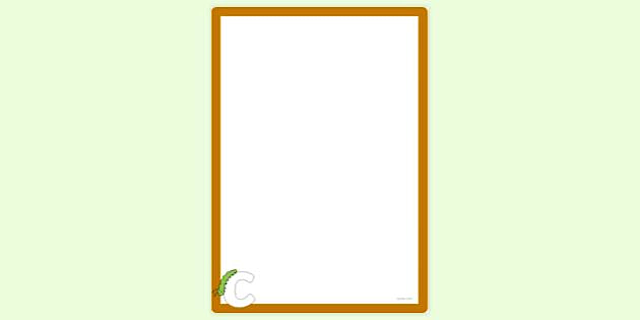 Caterpillar Letter 'C' Formation Page Border | Page Borders