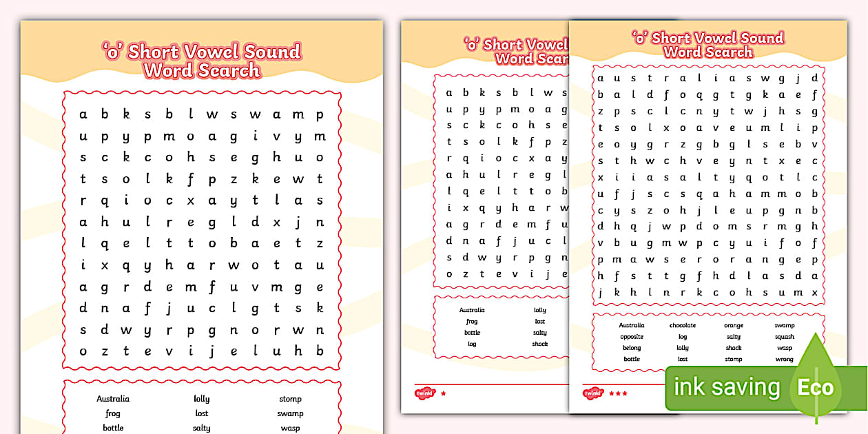 Vowel Sound Word Search | Twinkl - Twinkl