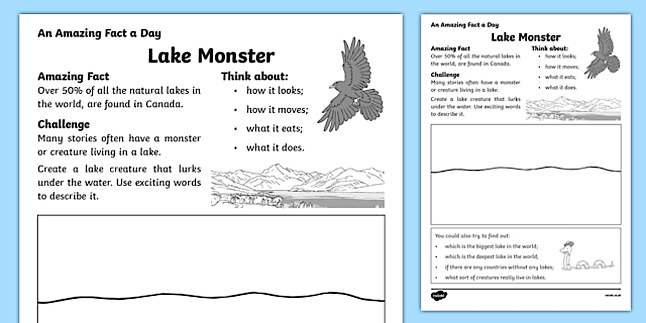 Lake Monster Worksheet / Worksheet, worksheet (teacher made)