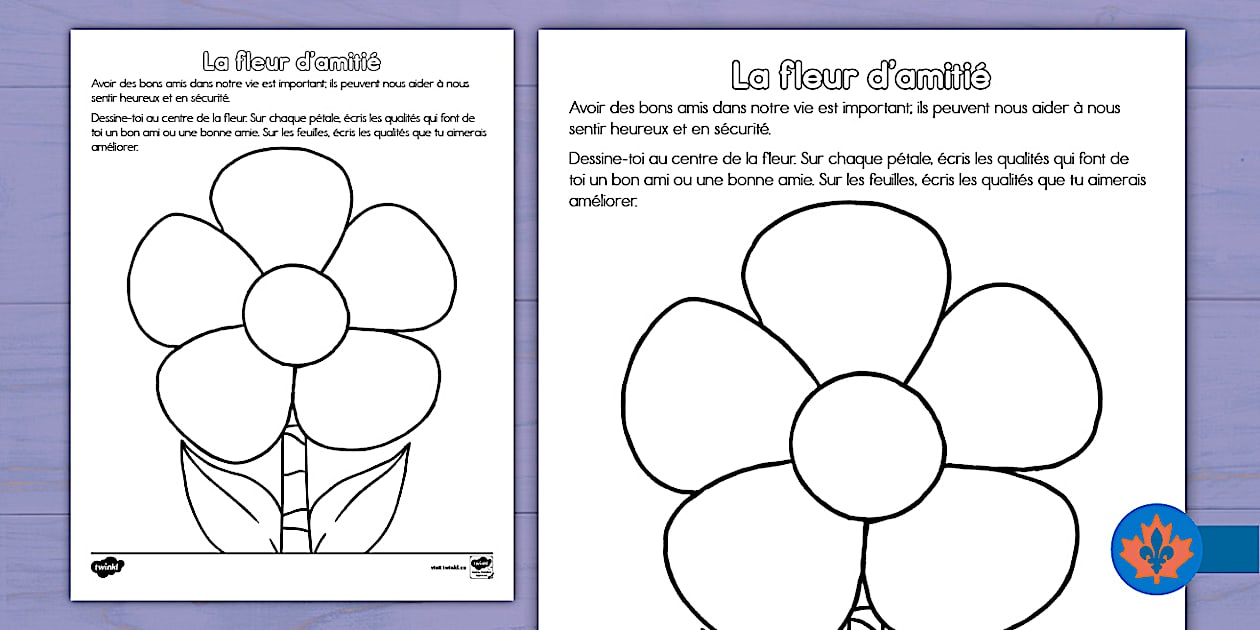 Friendship Flower Activity Sheet - French - Twinkl