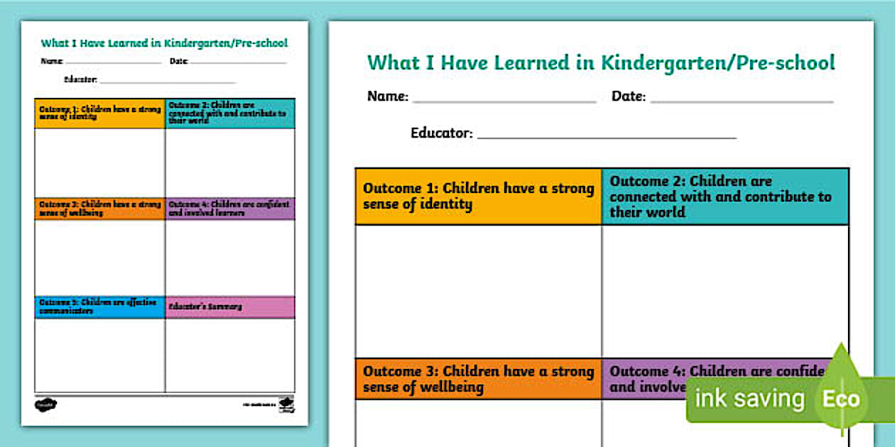 Developmental Summary Template | EYLF Summative Assessment