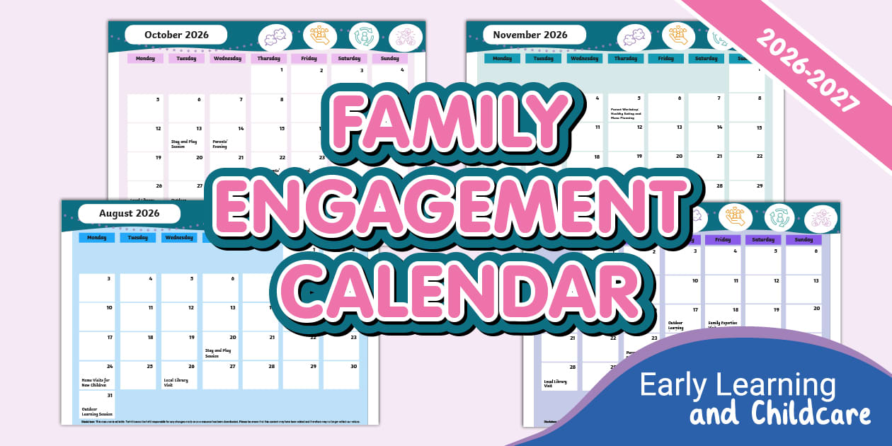 ELC Family Engagement Calendar 2026-2027