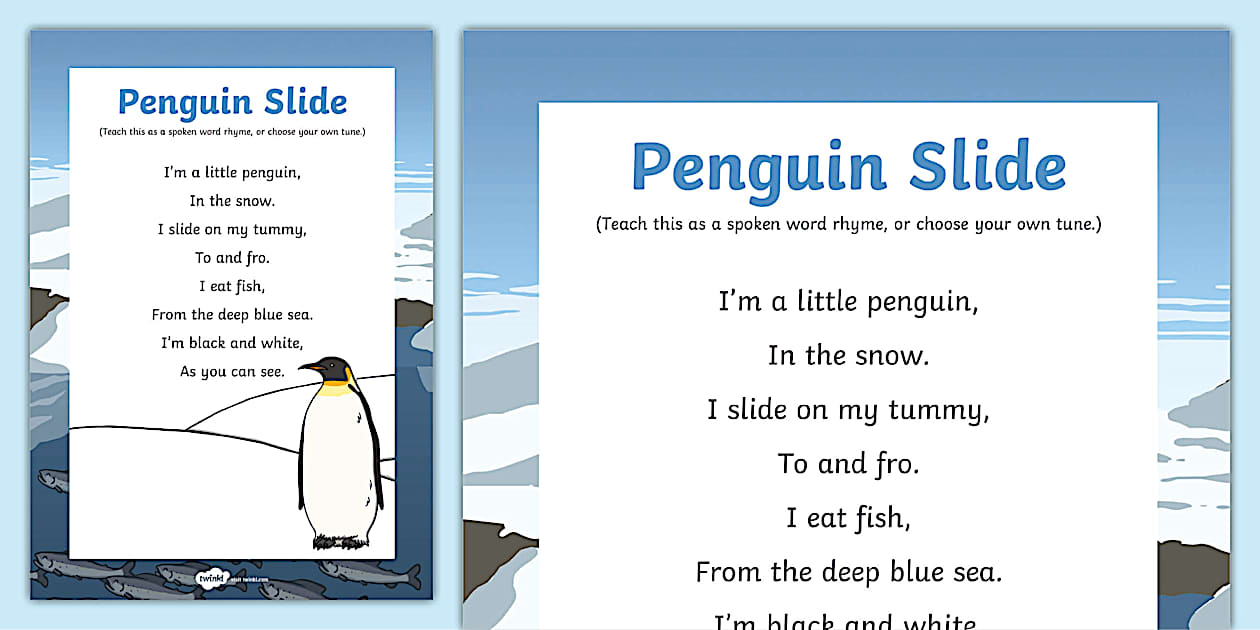 Penguin Slide Rhyme (Teacher-Made) - Twinkl