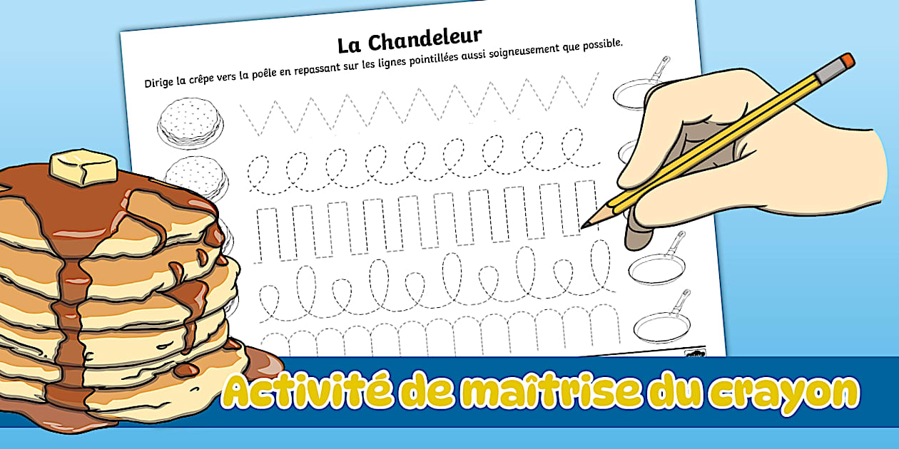 Activité de maîtrise du crayon de la Chandeleur