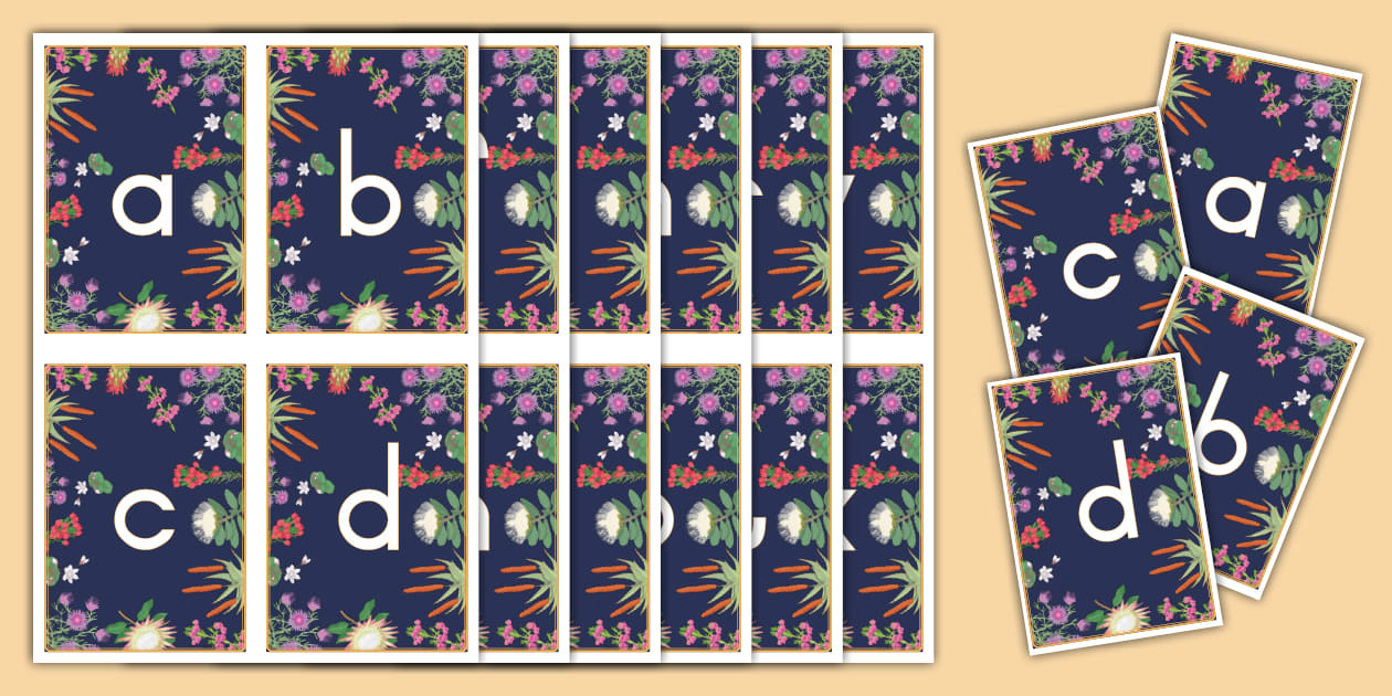 Fynbos-Themed Lower Case Alphabet Flashcards