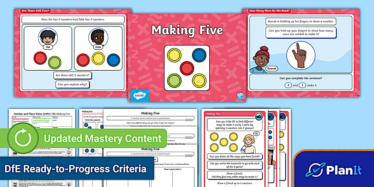 👉 Y1 Making Five PlanIt Maths Lesson 5 (teacher made)
