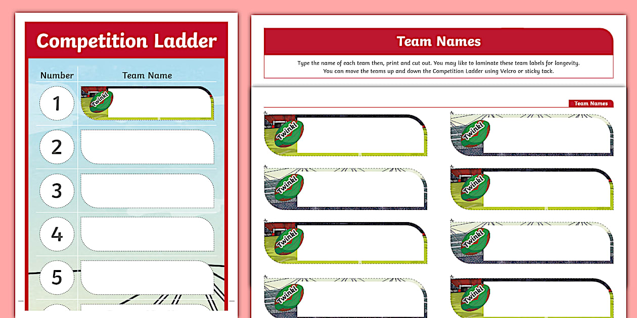Competition Ladder - Make Your Own AFL Ladder (Teacher-Made)